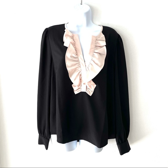 J. Crew | Tops | J Crew Ruffle Neck Blouse L | Poshmark